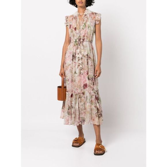 Zimmermann | Dresses | Zimmermanndance Flutter Gardenprint Midi Dress ...